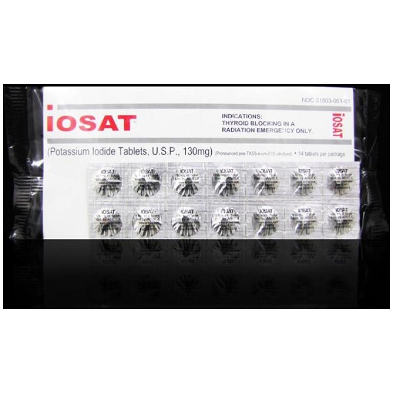 iOSAT Potassium Iodide Tablets, 130 mg (14 Tablets/ pck) - Rapid Survival